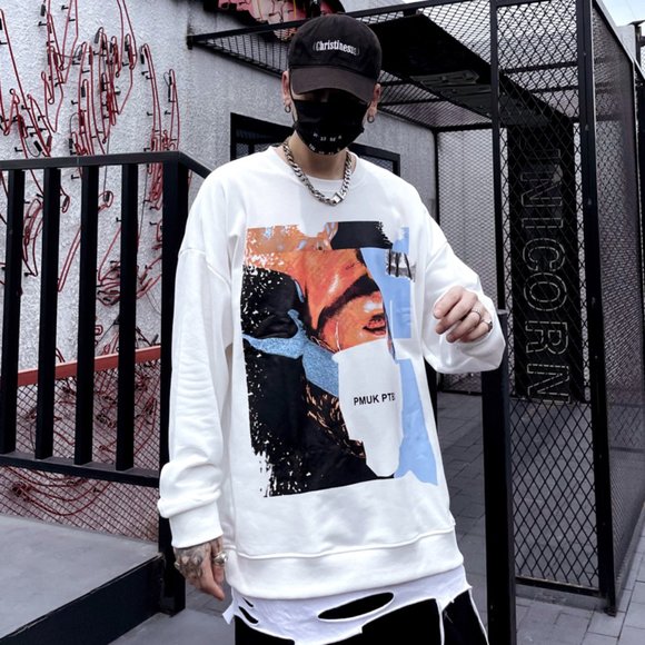 Niepce Inc | Shirts | Punk Artist Graphic Sweatshirt Streetwear Fashion ...
